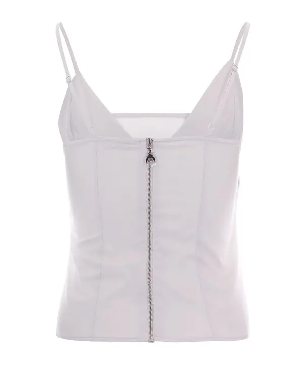 Patrizia Pepe Zip Up Tank Top - White