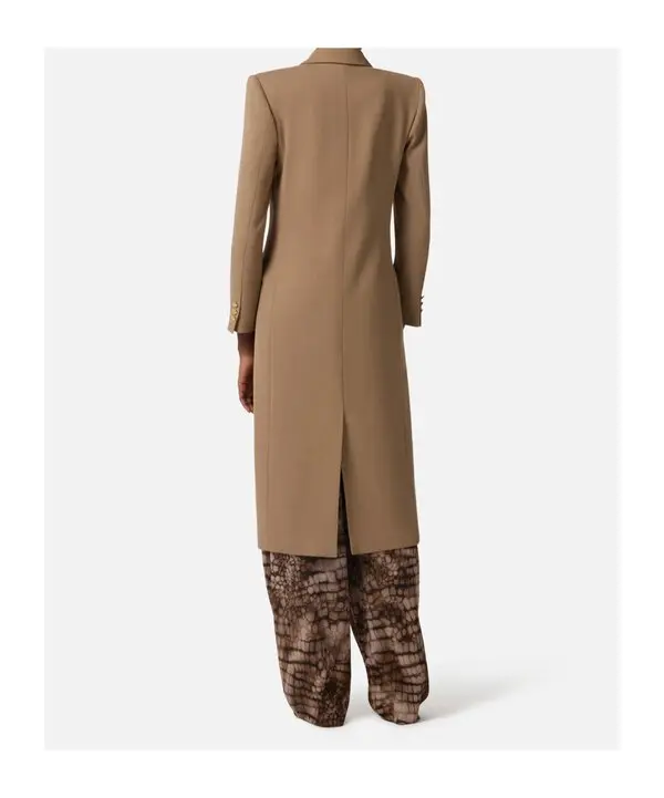 Elisabetta Franchi Double-breasted Long Coat - Clay Color