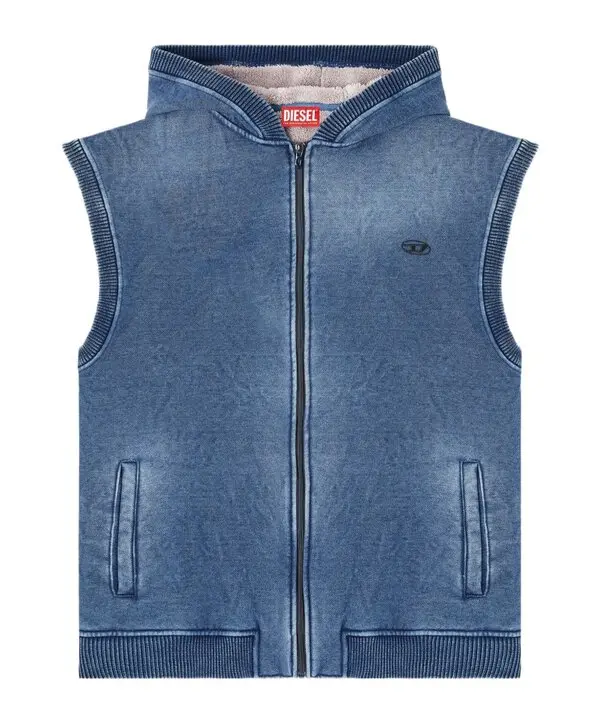 DIESEL® S-hakel Logo-detail Zip-up Hoodie - Medium Blue