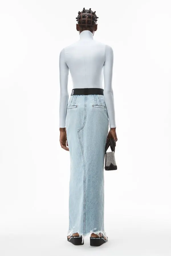 Alexander Wang Logo Print High Neck Bodysuit
