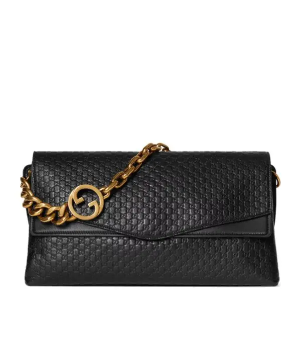 Gucci Chain Linked Large Shoulder Bag - Black