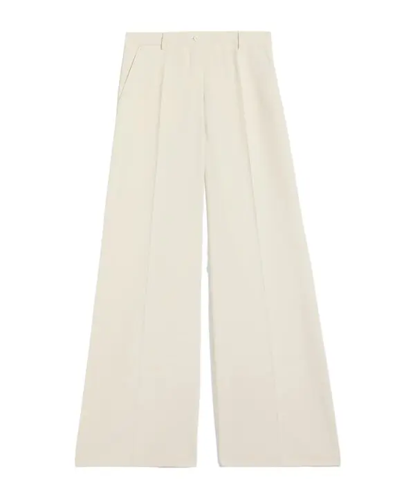 Aspesi High Waisted Wide Leg Casual Pants - White