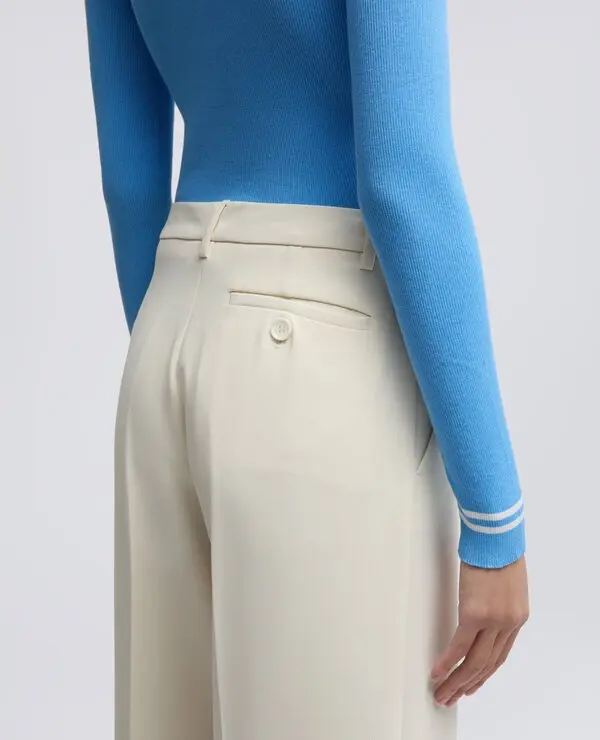 Aspesi High Waisted Wide Leg Casual Pants - White