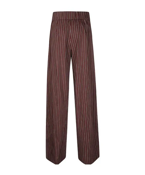 Patrizia Pepe Pinstriped Wide-leg Pants - Red