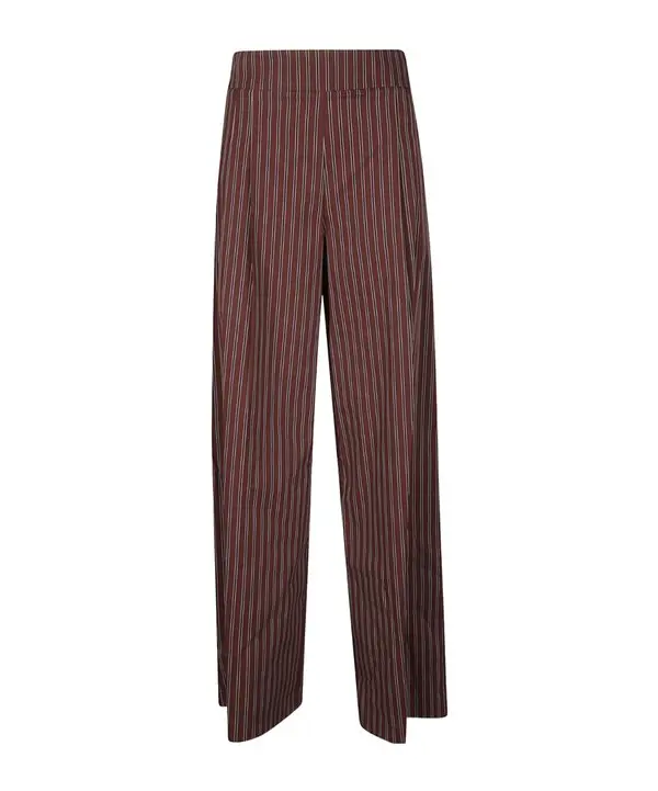 Patrizia Pepe Pinstriped Wide-leg Pants - Red
