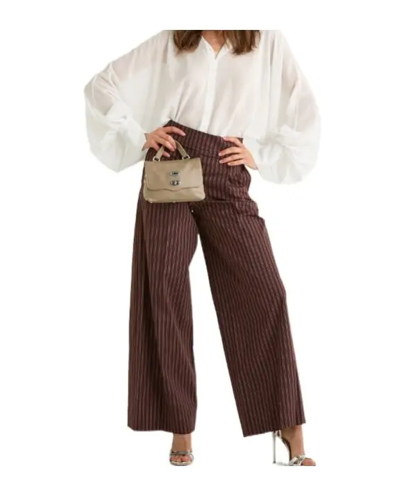 Patrizia Pepe Pinstriped Wide-leg Pants - Red