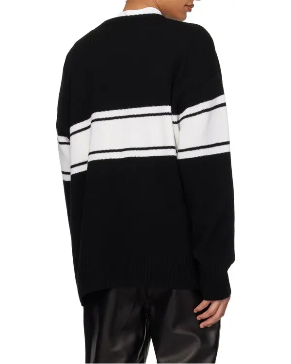 Amiri Logo Stripe Crew Neck Sweater