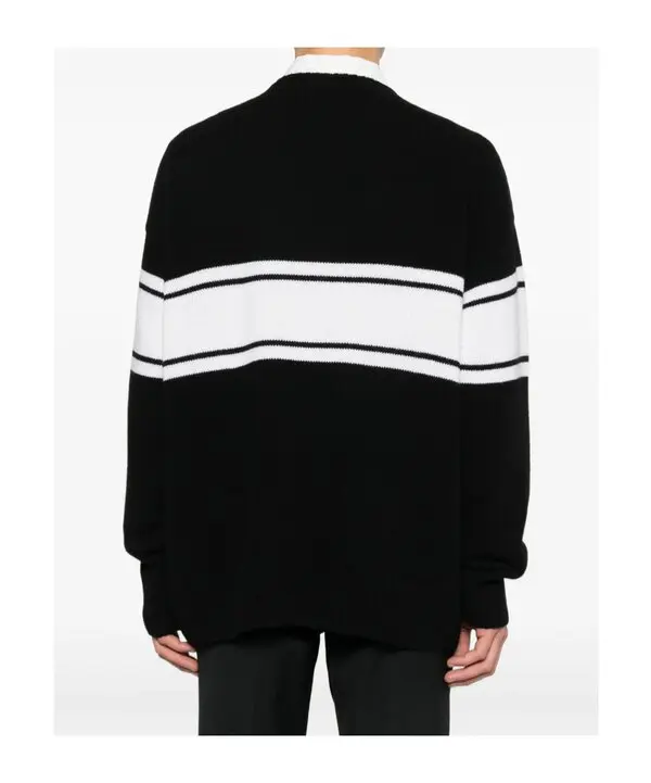 Amiri Logo Stripe Crew Neck Sweater