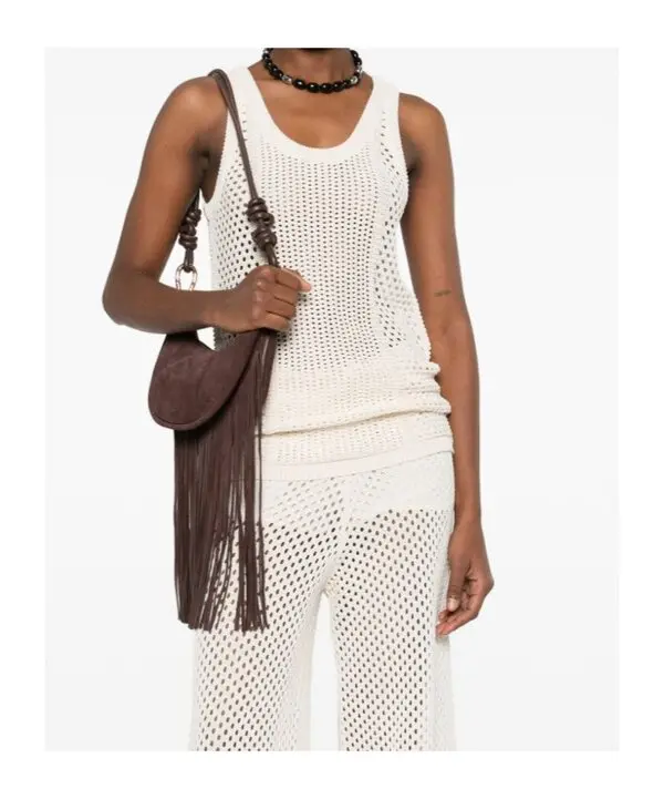 GOLDEN GOOSE Sleeveless Knit Top With Logo Patch
