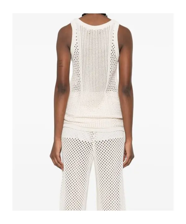GOLDEN GOOSE Sleeveless Knit Top With Logo Patch
