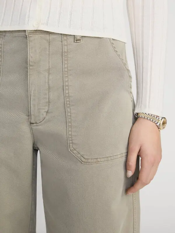 FRAME High-rise Cropped Trouser With Utility Pockets - Thyme