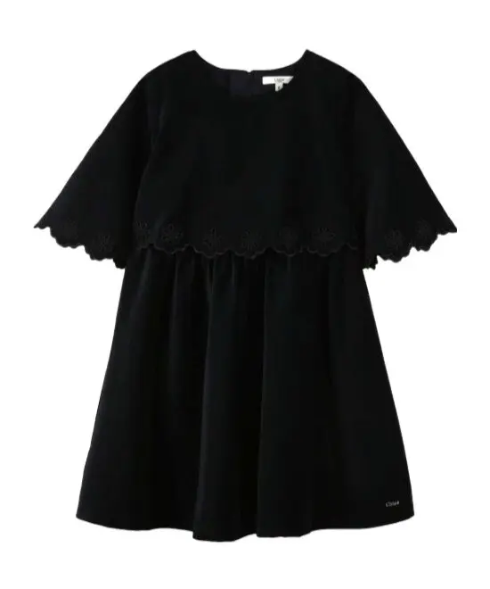 Chloé Embroidered Scalloped Dress