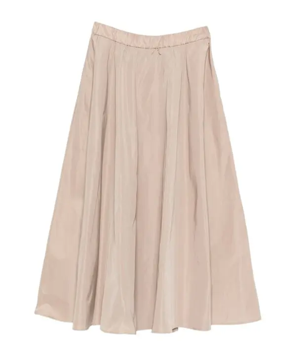 Aspesi Pleated Taffeta Skirt - Nude