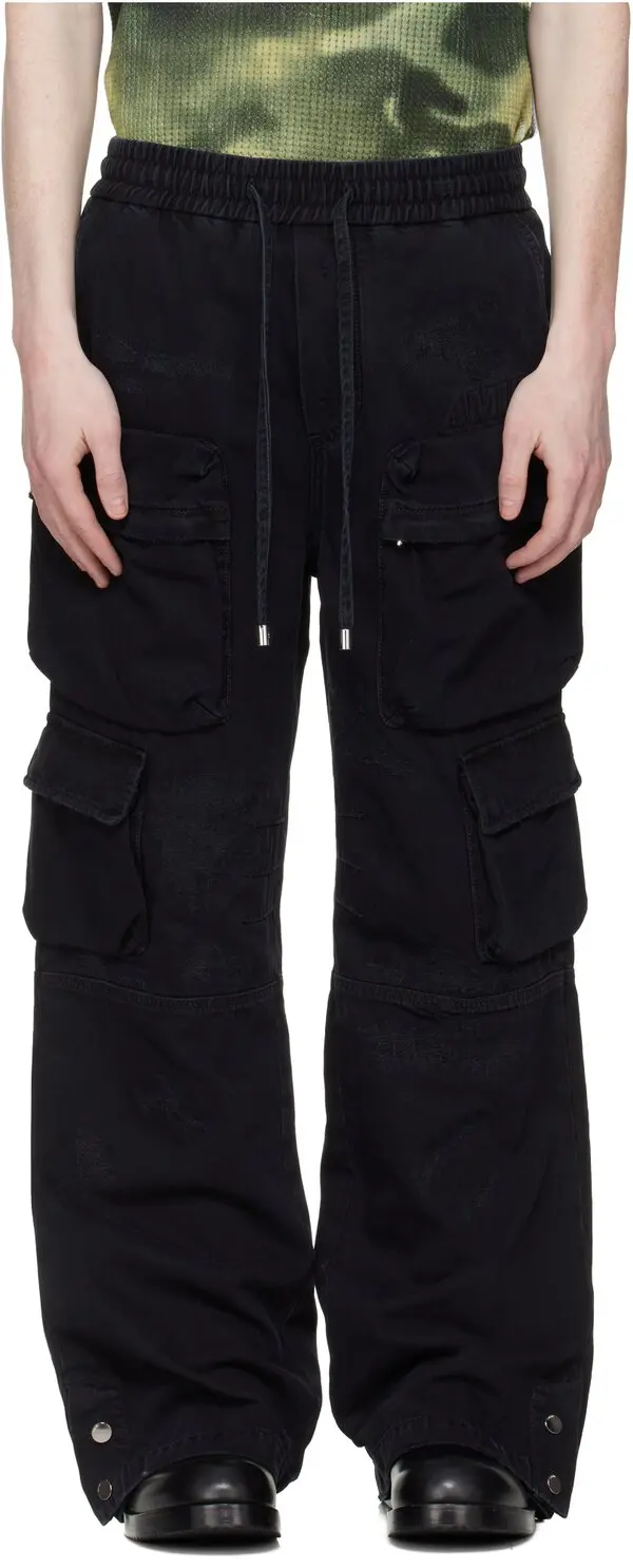 Amiri Distressed Cargo Jeans - Black