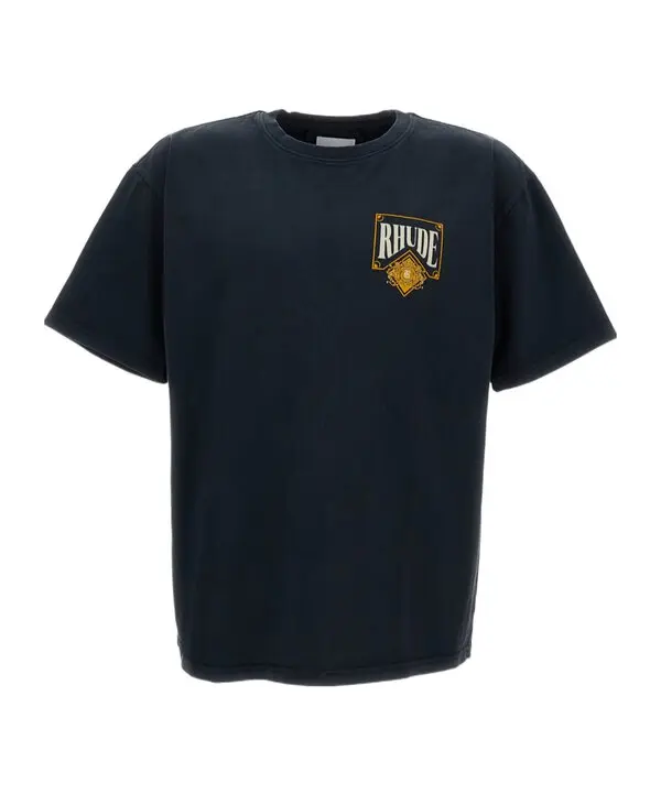 Rhude Logo Printed Crewneck T-shirt - Black