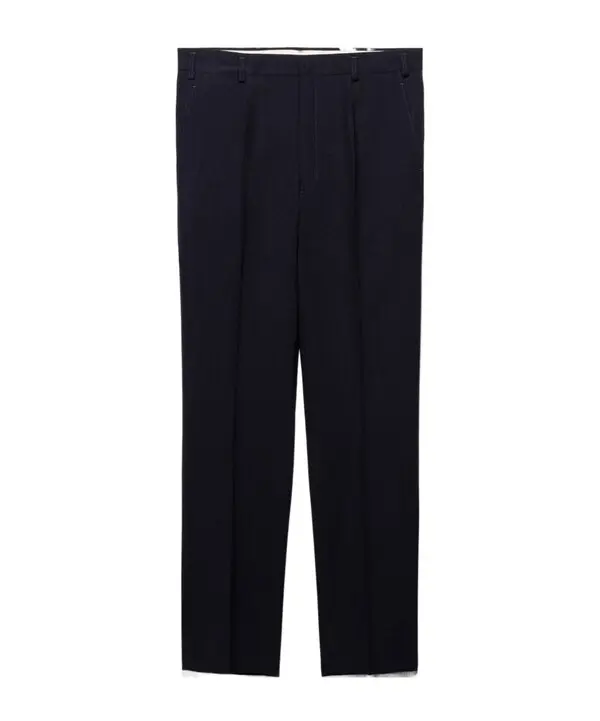Prada Pleated Tailored Trousers - Navy