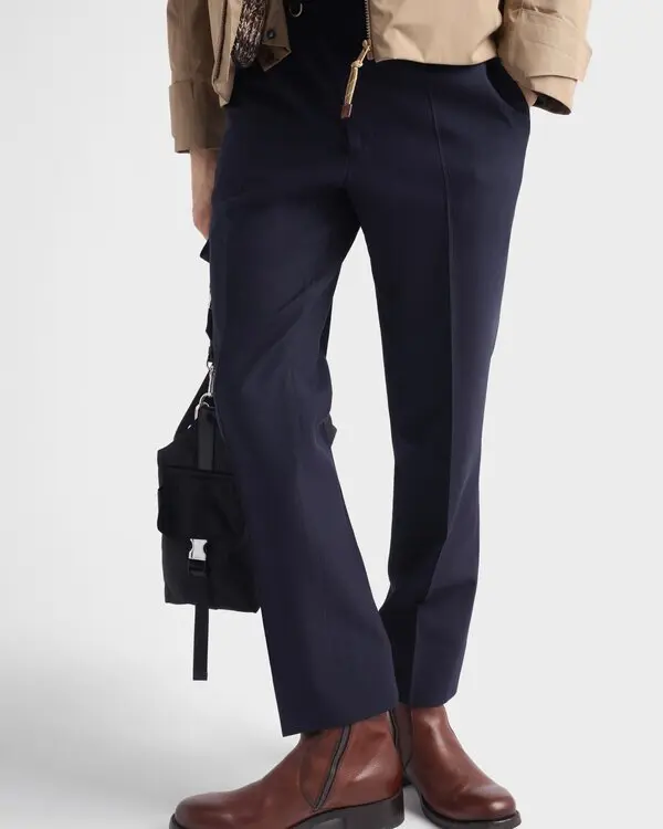 Prada Pleated Tailored Trousers - Navy