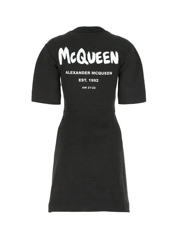 Alexander McQueen Logo Print Mini Dress
