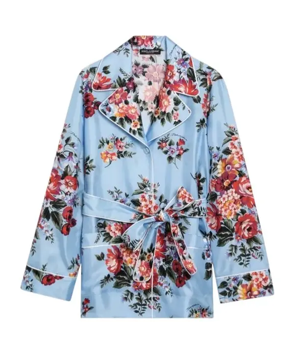 Dolce & Gabbana Floral Bouquet Printed Twill Shirt