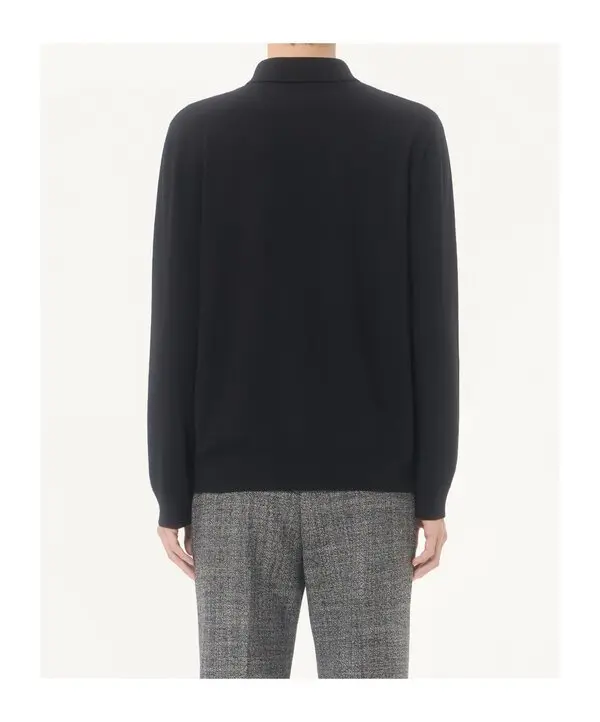 Valentino Garavani Wool Polo Shirt With Inlaid V