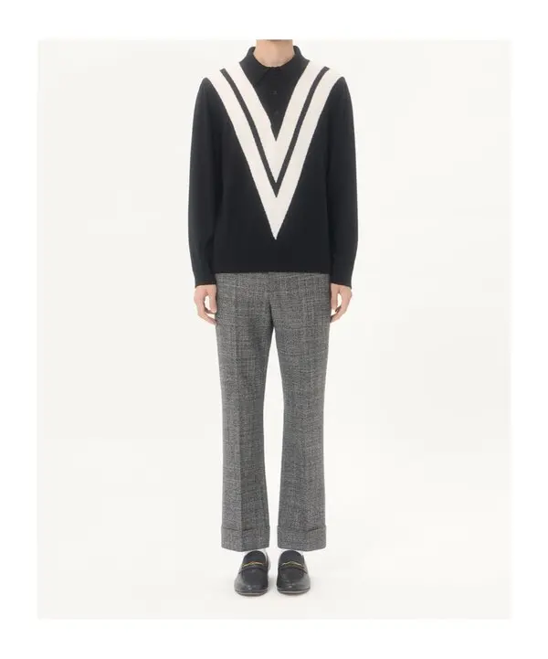 Valentino Garavani Wool Polo Shirt With Inlaid V