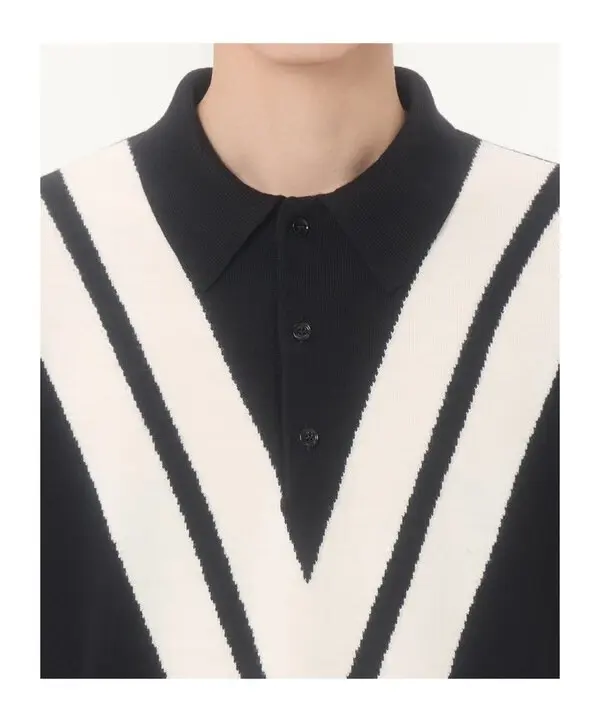 Valentino Garavani Wool Polo Shirt With Inlaid V