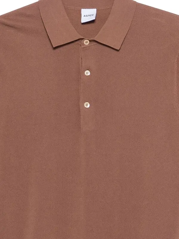 Aspesi Button Polo Shirt - Brown