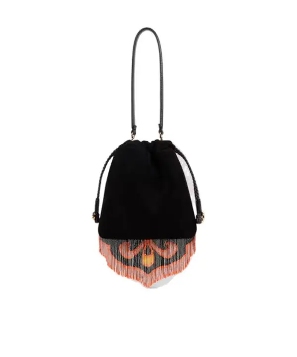Etro Kalispera Beaded Fringe Shoulder Bag - Black