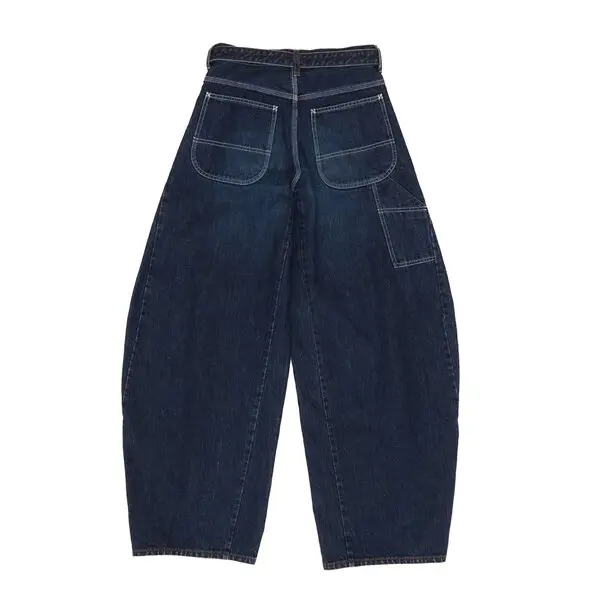 Sacai Wide-leg Denim Jeans With Decorative Belt