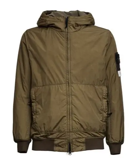 Stone Island Hooded Zip-up Padded Jacket - Green
