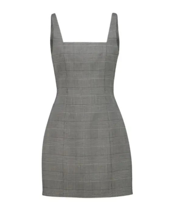 Balmain Sleeveless Mini Dress With Square Neckline - Gray
