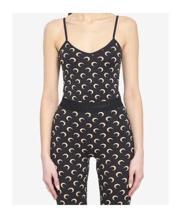MARINE SERRE V-neck Halter Top Printed