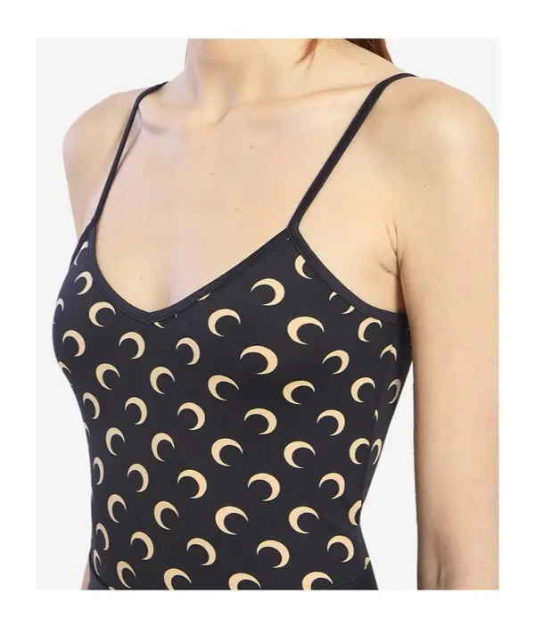 MARINE SERRE V-neck Halter Top Printed