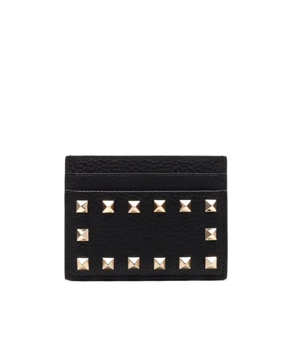 Valentino Garavani Studded Card Holder Wallet - Black