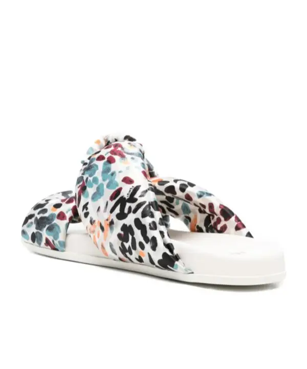 Fendi Printed Silk Sandals With Knot Detail