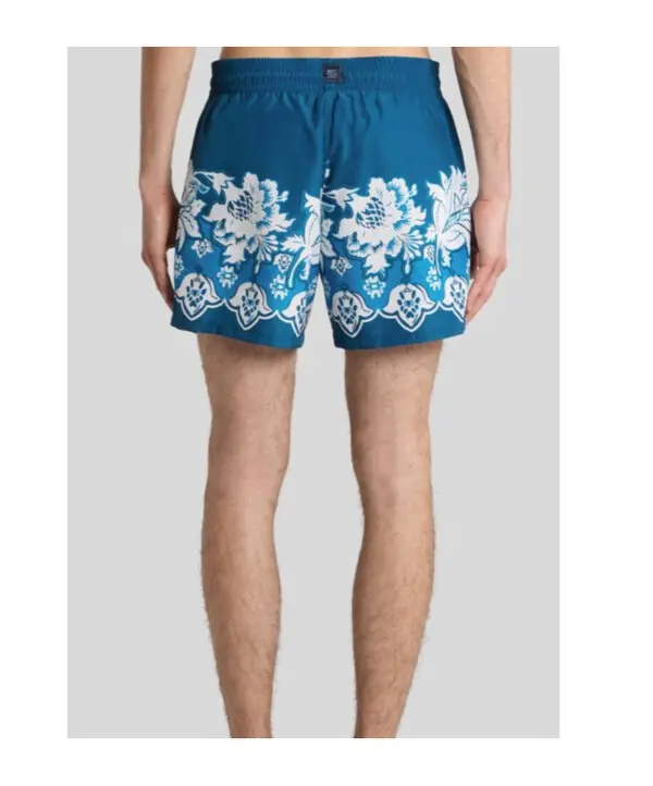 Etro Placed Floral Print Swim Shorts - Blue