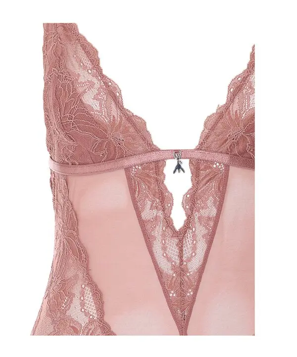 Patrizia Pepe Lace Cut-out Bodysuit - Pink