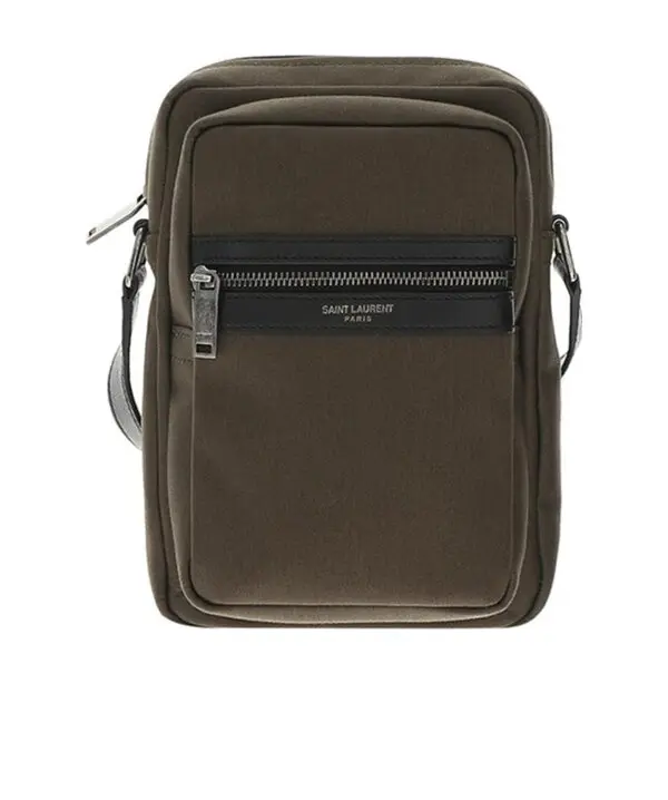 Saint Laurent Zipper Oblique Canvas Crossbody Bag - Black