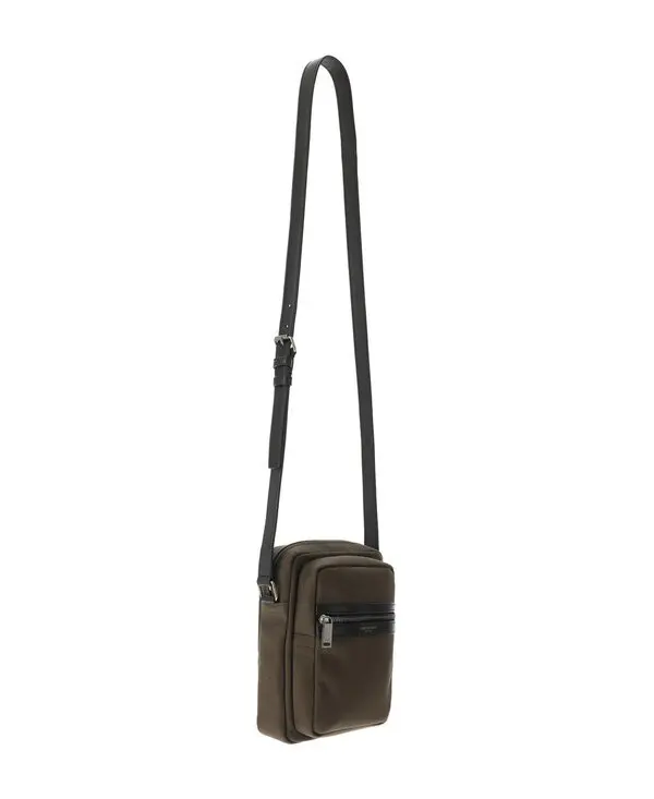Saint Laurent Zipper Oblique Canvas Crossbody Bag