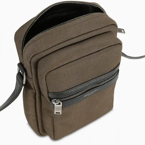 Saint Laurent Zipper Oblique Canvas Crossbody Bag