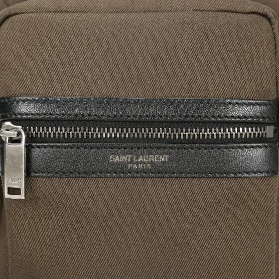 Saint Laurent Zipper Oblique Canvas Crossbody Bag