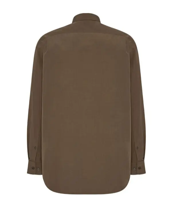 THE ROW Nilo Poplin Shirt - Nut Brown