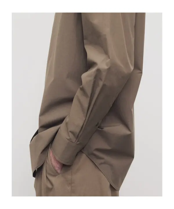 THE ROW Nilo Poplin Shirt - Nut Brown