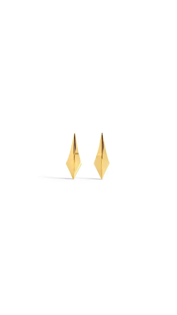 Alaïa Sculptural Pyramid Earrings With Logo Detail