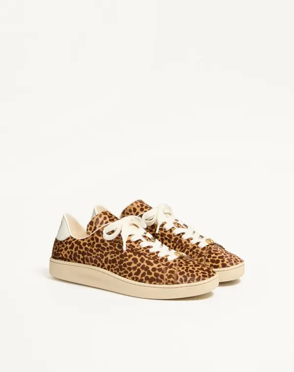 Valentino Garavani Leopard Print Lace-up Sneakers