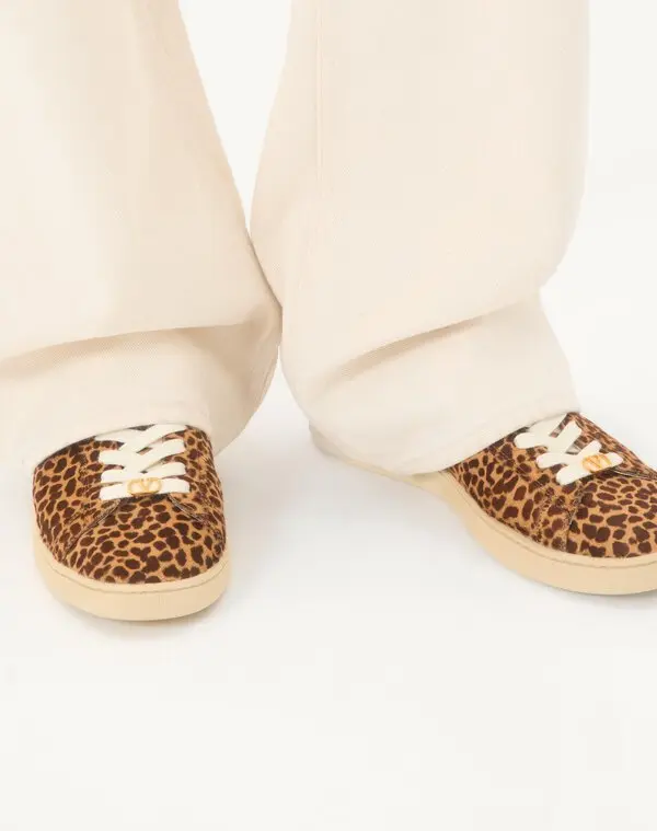 Valentino Garavani Leopard Print Lace-up Sneakers