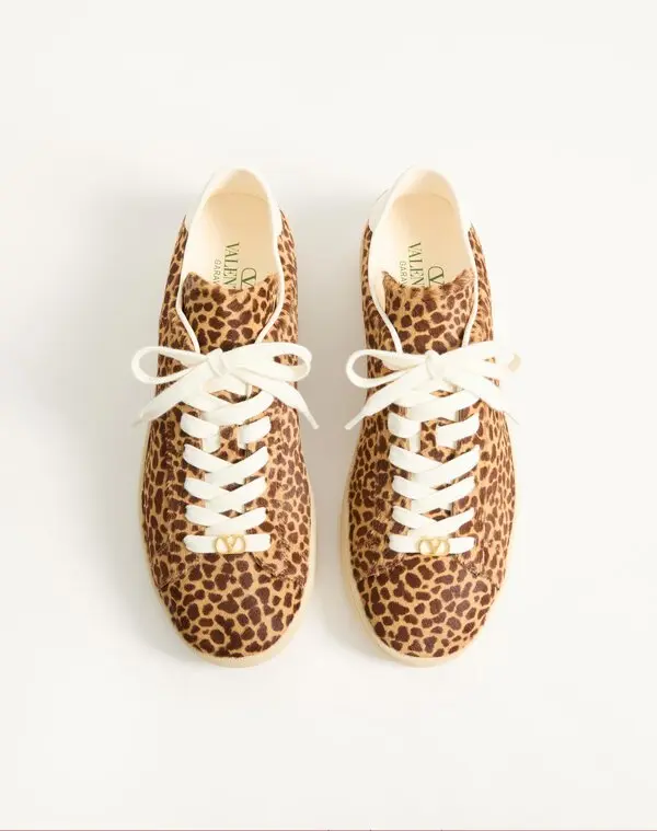 Valentino Garavani Leopard Print Lace-up Sneakers