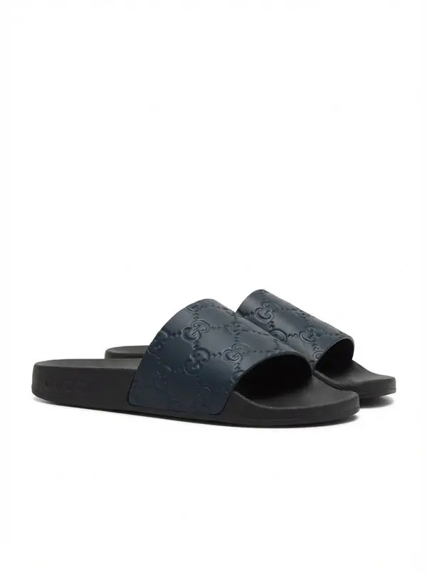 Gucci Logo Embossed Slide Sandals