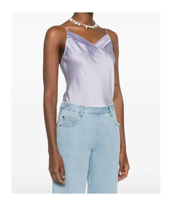 FORTE_FORTE V-neck Ruched Bodysuit