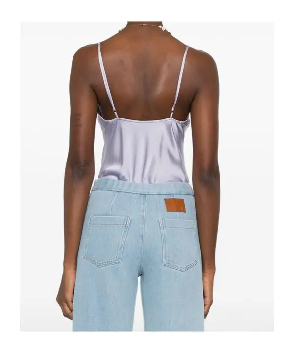 FORTE_FORTE V-neck Ruched Bodysuit